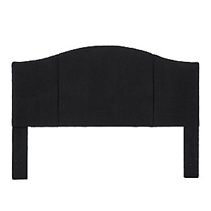 24KF Middle Century Upholstered Foldable Headboard King Headboard,Modern Boucle Teddy Fabric Headboard King/California King headboard 6033-K-Black