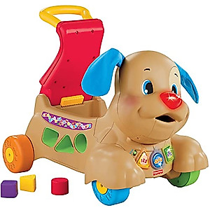 Fisher-Price Laugh & Learn Stride-to-Ride Puppy [Amazon Exclusive] & Laugh & Learn Baby Walker and Musical Learning Toy with Smart Stages Educational Content, Learn with Puppy​