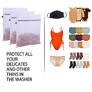 Kimmama Durable Fine Mesh Laundry Bags for Delicates,Small Size Lingerie Bags for Washing Delicates,Socks,Mask,10 x 12 Inches