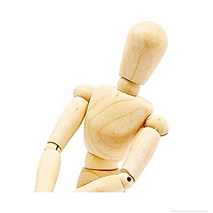 8 Inch Artists Wooden Manikin Flexible Body Joints Human Figure Puppet Model Wood Male Mannequin Doll Ornament Stand for Home Office Desk Decoration Sketching Drawing Painting Supplies Gift
