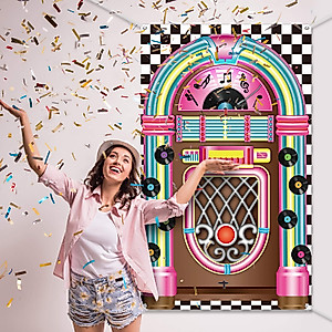Jukebox Cutout Banner 50's Rock and Roll Banner Backdrop Birthday Party Decoration Baby Shower Birthday Party Supplies