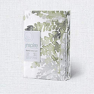 Intelligent Design Reversible 100% Cotton Sateen Duvet-Breathable Comforter Cover,Modern All Season Bedding Set with Sham(Insert Excluded),Judith,Palm Leaf GreenFull/Queen(90"x90")