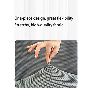 Chair Troupe Office Chair Computer Swivel Chair with Armrests Leather Seat Elastic Boss Chair Cover-Light Gray-S Code