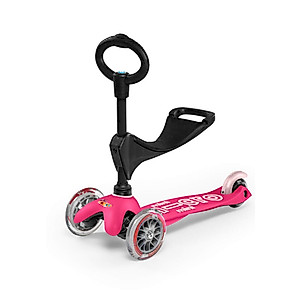Mini 3in1 Deluxe 3-Stage Ride-on Micro Scooter Toddler Toys for Ages 12 Months to 5 Years - Pink