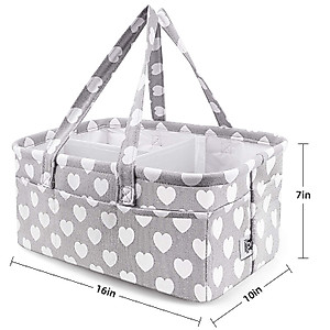 STARDEN Baby Nursery Diaper Caddy Organizer - Baby Shower Gifts Organizer Bins for Changing Table, Diapers Caddy Storage Basket Newborn Registry Gift Car Travel Tote Bag + Baby Bottle Cover