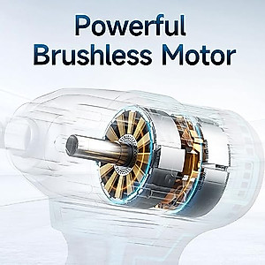 1/2 inch Cordless Impact Wrench, Torque 258ft-lbs(350N.m), 3500 RPM, 21V Electric Brushless Power Impact Gun for Lug Nuts with 2.0Ah Battery, 1/4 inch Impact Driver, Charger & Kit Case (4000mAh)