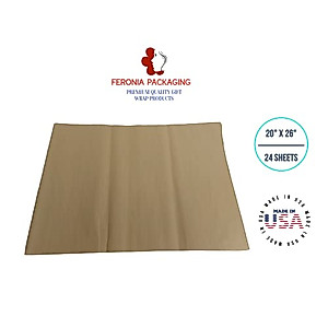 Antique Gold Tissue Paper Squares, Bulk 24 Sheets, Premium Gift Wrap and Art Supplies for Birthdays, Holidays, or Presents by Feronia packaging, Large 20 Inch x 26 Inch