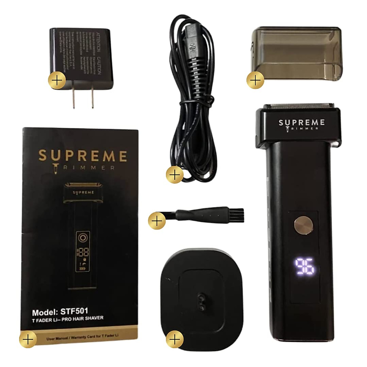 SUPREME TRIMMER Foil Shaver & Mens Trimmer | 2-in-1 Beard Trimmer Electric Razor for Men Travel Hair Trimmer Set | T Shaper ST5210 & T Fader STF501