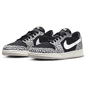 NIKE Big Kid's Jordan 1 Retro Low OG Black/Muslin/Tech Grey/White (CZ0858 001) - 7,7 Big Kid