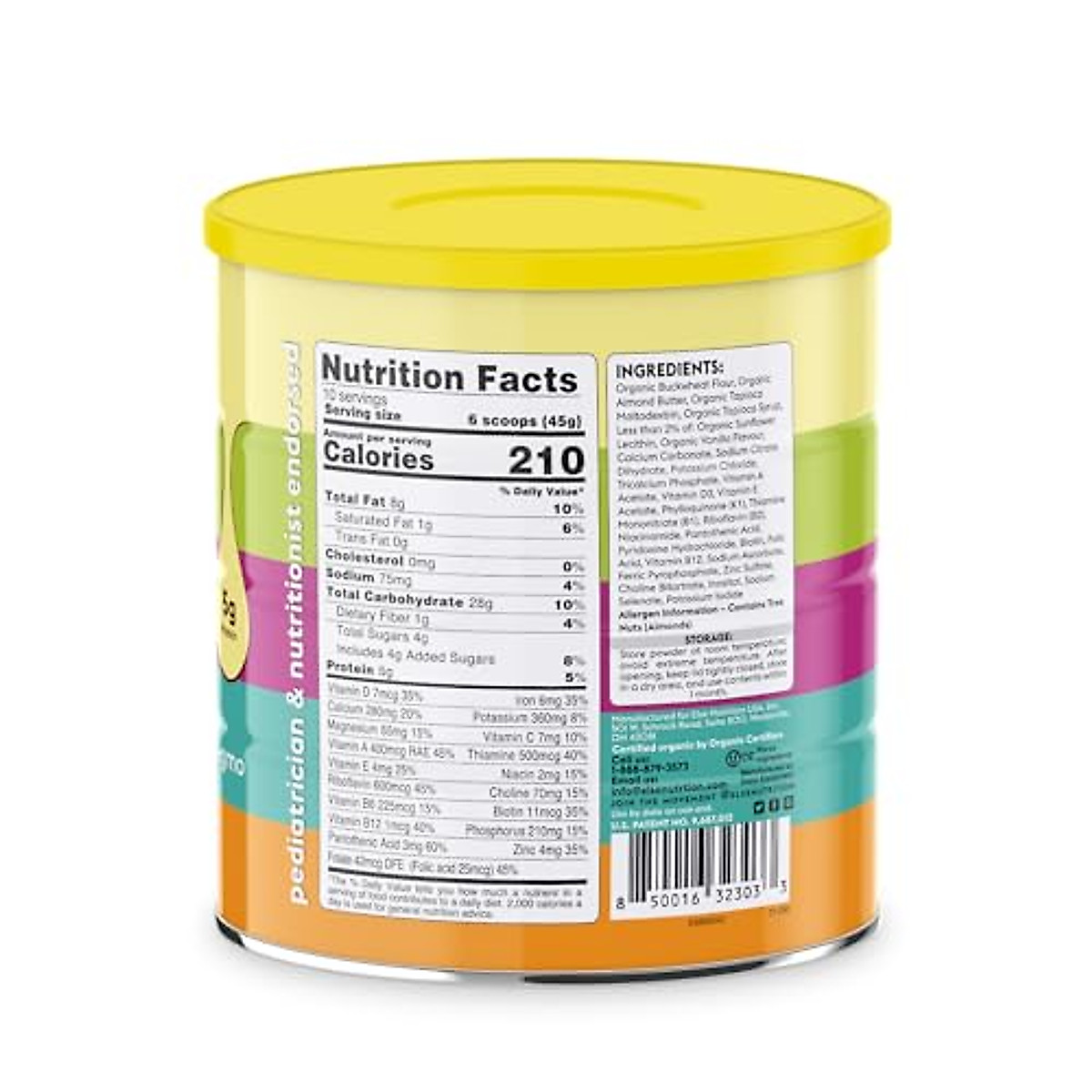 ELSE NUTRITION Plant-Based Kids Protein Shake Powder for Ages 2-12. Dairy-Free Kids Complete Nutrition Drink Mix with Essential Amino Acids, 25 Vitamins & Minerals, Vanilla, 1- Pack