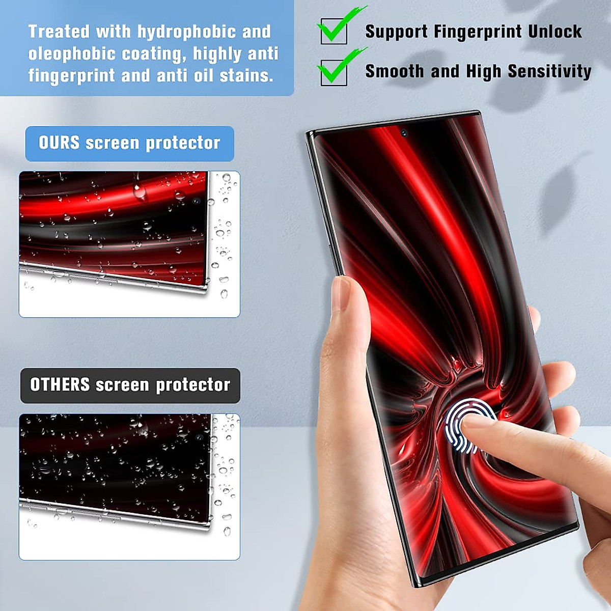 LETANG [3 Pack] Galaxy Note 10 Plus 5G Screen Protector Tempered Glass, Fingerprint Unlock Support 9H Hardness 3D Curved Full Coverage, Screen Glass HD Film for Samsung Galaxy Note 10 Plus(6.8 inch)