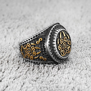 Gungneer Stainless Steel Celtic Knot Bear Paw Ring Viking Berserker Bear Spirit Ring Norse Pagan Protection Jewelry Men Women