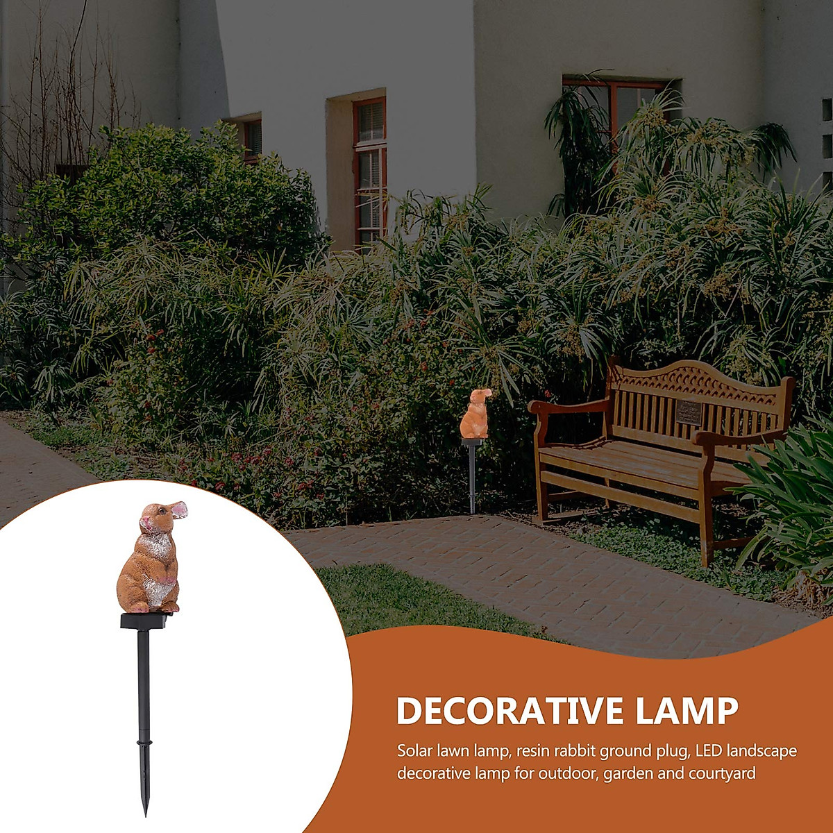 Uonlytech 1pc Rabbit Ground Lamp Solar Lawn Light Decorative Light Walkway Light Waterproof Solar Light Yard Lamp Waterproof Lamp Waterproof Garden Lamp Solar-Powered Light Landscape Lamp