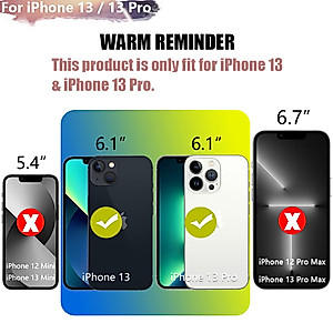 BAHOND Battery Case for iPhone 13/13 Pro, 5000mAh Rechargeable Extended Battery Charging/Charger Case, Add 100% Extra Juice, Support Wire Headphones (6.1 inch) Black