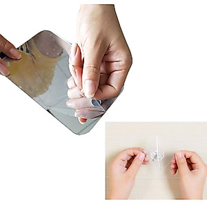 XoYo-Fogless Shower Mirror (11inX7.48in), Anti-Fog Shower Mirror, Shower Makeup Shave Mirror, Frameless Shower Mirror, Wall Hanging Mirror (Large, Shaver Hook)