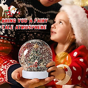 Mimorou 12 Pcs 3.9 Inch Christmas Plastic S Globe with Screw Off Cap Clear Fillable Water Globe DIY S Globes with White Base for Crafts Home Decoration Display Plant