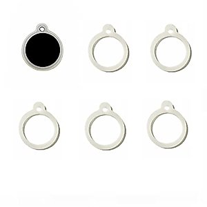 Silicone Circle Dog tag Silencer Quiet Noisy pet tag Sleeve Big Size Round Personalized pet ID Tags Protector Lightweight Pet Tag Silencer