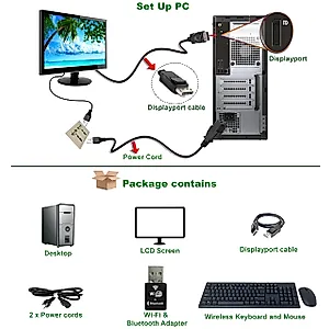 HP Z240 SFF Computer Desktop PC, Intel Core i5 6500 3.2GHz Processor, 8GB DDR4 Ram, 256GB NVMe SSD, WiFi | Bluetooth, Wireless Keyboard & Mouse, New 19" FHD Monitor, Win 10 Pro (Renewed)