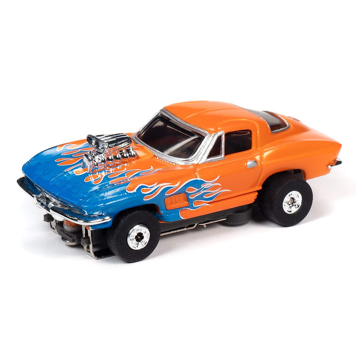Auto World Flames - Thunderjet - Release 29 - 1967 Chevrolet Corvette w/ Blower Scale Slot Car