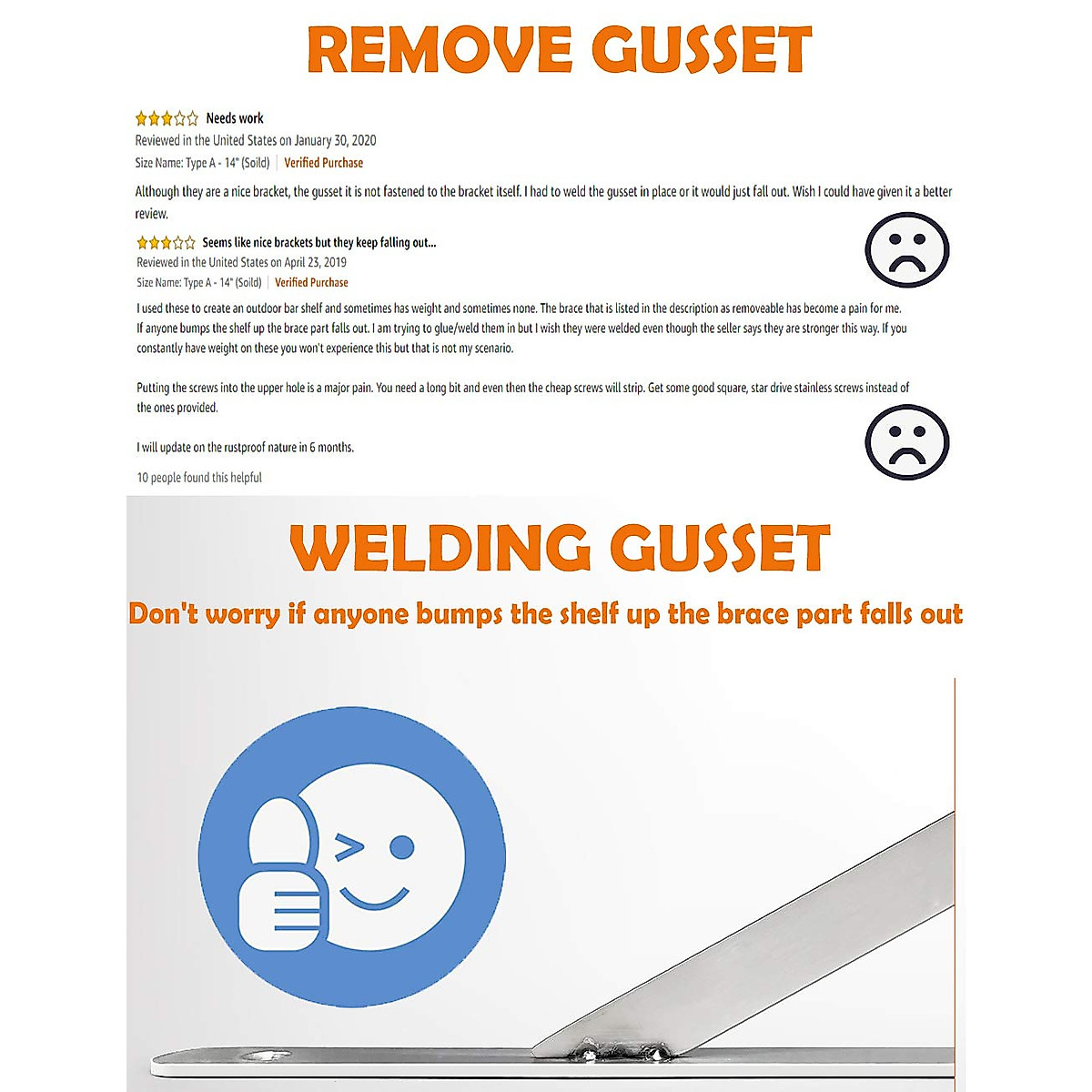 CLT Shelf Bracket 16” x 12" Max Load: 550 lb Heavy Duty Stainless Steel Solid Shelf Support Corner Brace Joint Right Angle Bracket, Space Saving DIY Bracket Pack of 2