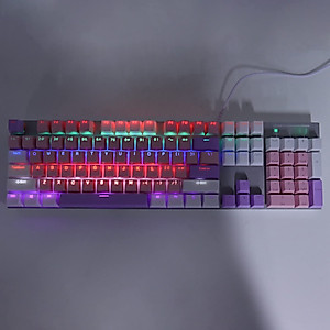 Huleo Mechanical Gaming Keyboard, 26 Backlight Modes 104key Mechanical Keyboard for PC Blue Switch