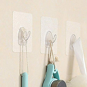 5 Pcs Adhesive Hooks,Adhesive Wall Hooks Nail Free Heavy Duty Hooks Robe Hooks Towel Stands Office Strong Sticky Wall Hook, Bathroom Toilet Kitchen Bath Towel Hooks