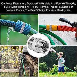 Stainless Steel Garden Hose Adapter Convert to x 3/4" Male NPT SUS304 Hose Connector Garden Hose Fitting-2Pack