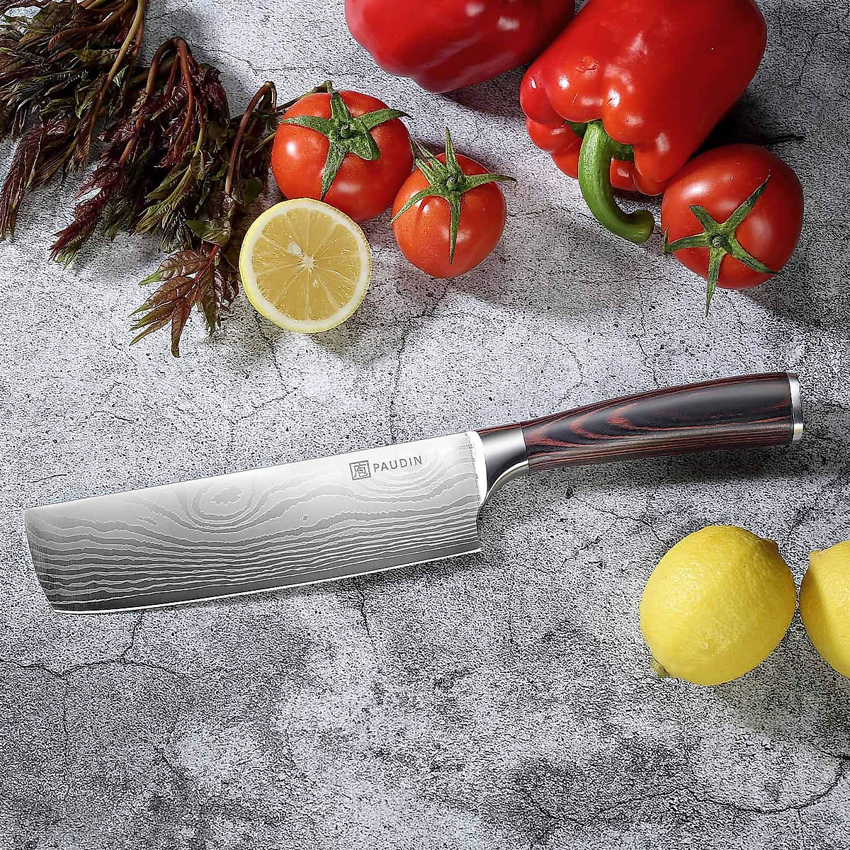 PAUDIN Nakiri Knife and Paring Knife