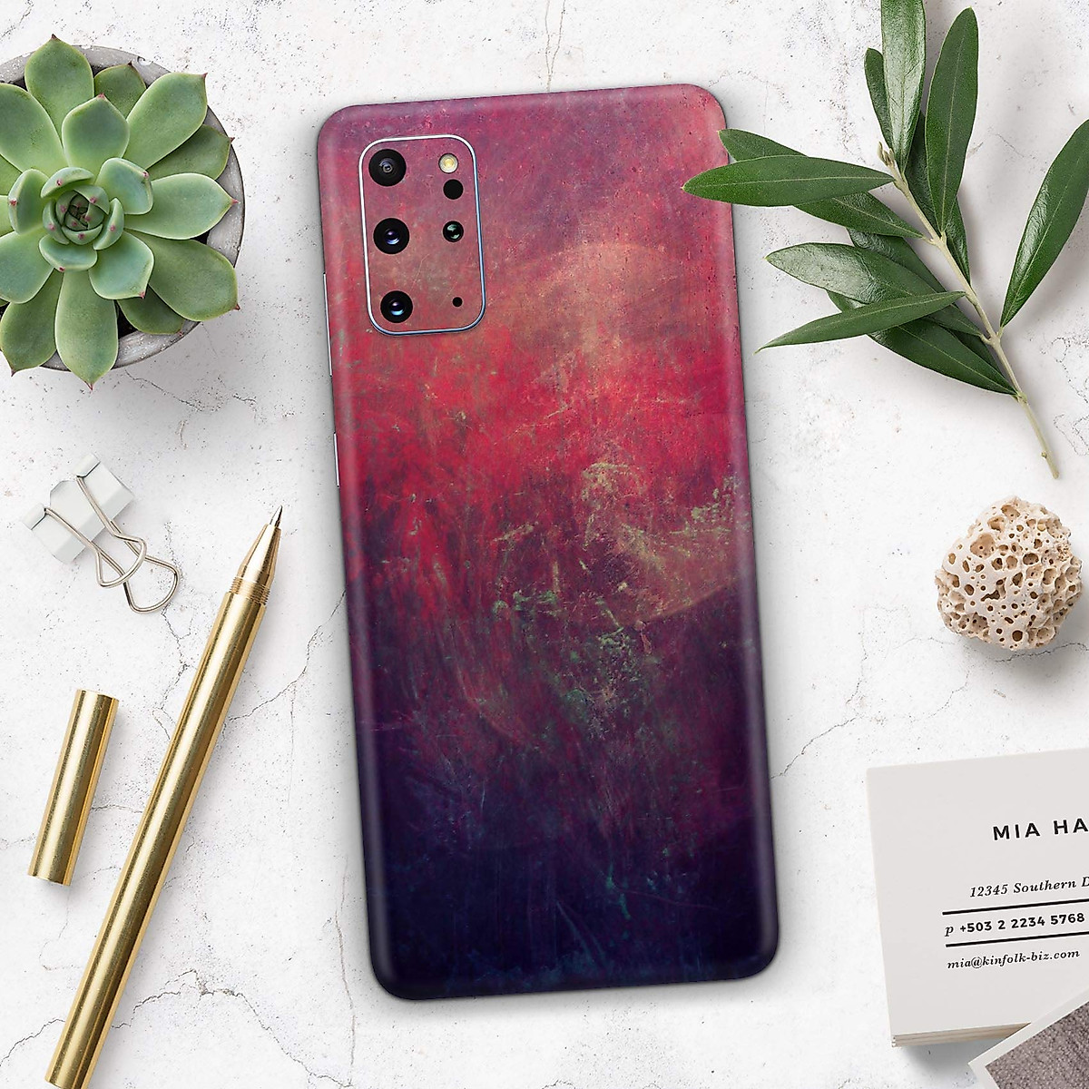 DesignSkinz Abstract Fire & Ice V11 Protective Vinyl Decal Wrap Skin Cover Compatible with The Samsung Galaxy S20 (Screen Trim & Back Glass Skin)