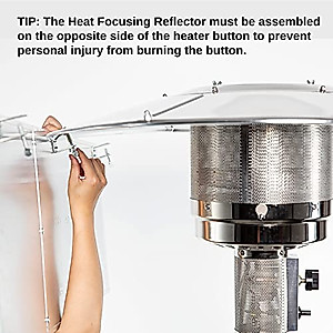 EAST OAK Patio Heater Reflector Shield, Propane Patio Heaters Focusing Reflector for Extra Heat Reflecting Power, Enegy Saving, Heating Reflector for Directional Heating, 0.7mm Thickened Aluminum