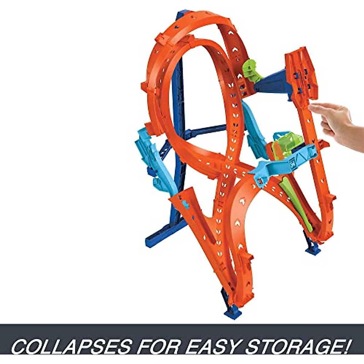 Hot Wheels Toy Car Track Set with Figure-8 Jump & 1:64 Scale Car, 2-Ft Tall Track, Connects to Other Sets