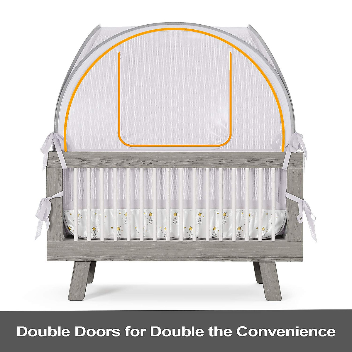Nahbou Baby Crib Tent - Crib Canopy: Net Cover Crib Tent to Keep Baby from Climbing Out and Safety Crib Tent to Keep Cats Out. Popup Crib Net and Crib Cover Protects Against Mosquito Bites & Toddlers