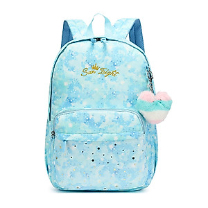 Netlmfg Kids Backpack for Girls Boys | Lightweight Backpack with DIY Cute Accessories | Toddler pack & Casual Bags - Light blue backpack(Girl Boy 6+ Years)