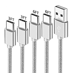 KCgrape Charger Cord for LG V40 V35 Q7 G8 G7 Thinq K51 Q70 V60 G6 Stylo 6 4 5 Stylo6 Stylo5,V30,V20,Velvet 5G,K92 G8X Wing,Fast Charge Power Cable,USB C Charging Wire 3FT 6FT 4Pack