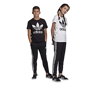 adidas Originals girls 3-stripes Pants, Black/White, Medium US