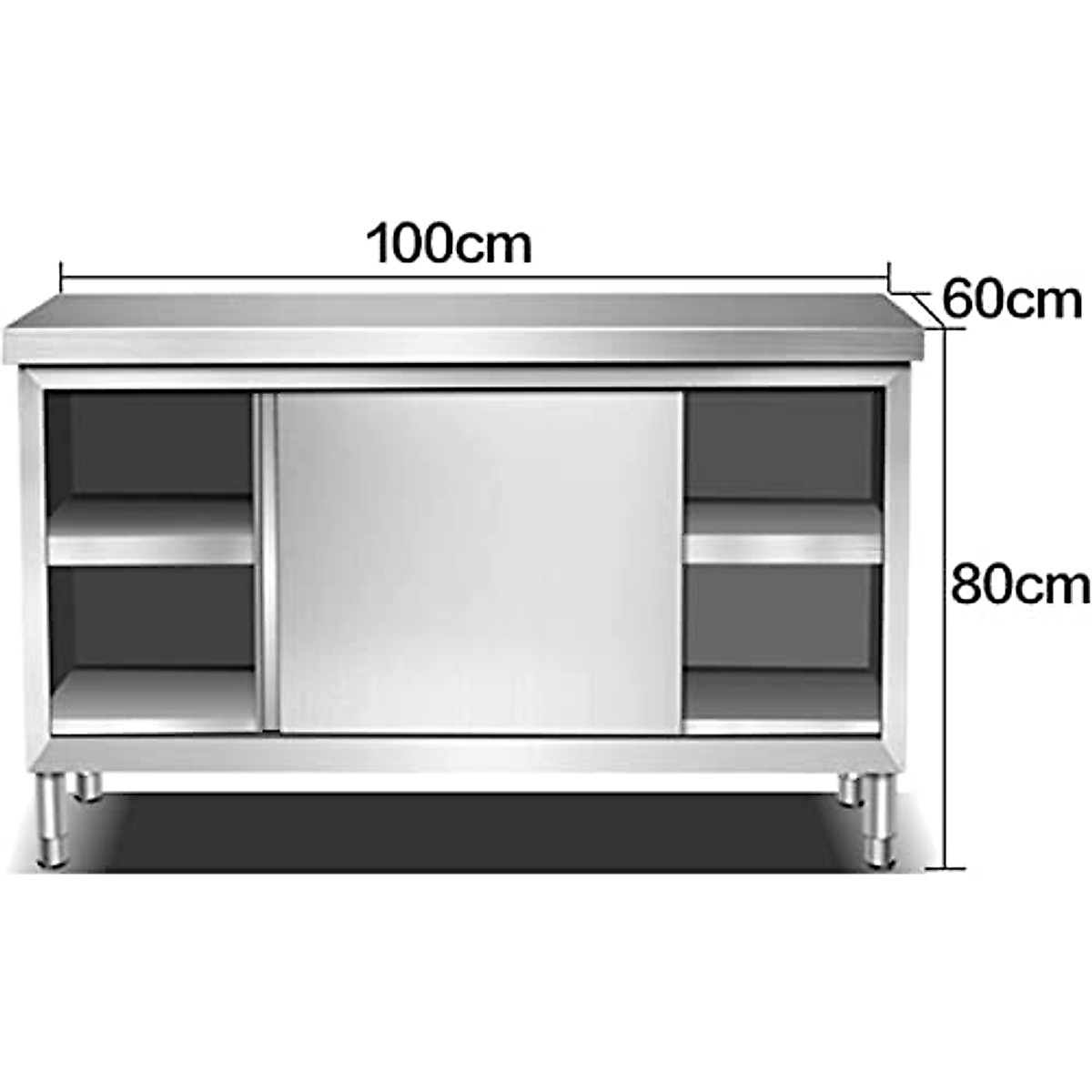 Commercial Kitchen Work Catering Table for Hotel, Commercial Home Kitchen Work Table Kitchen Workstation Stainless Steel Work Table Heavy Duty for Restaurant, Home and Hotel Rack (Size : 100x60x80cm