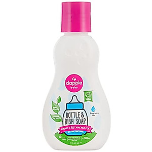 Dish Bundle by Dapple Baby Includes Baby Bottle & Dish Liquid by Dapple Baby Travel Size 3 Fl Oz, and 16.9 Fl Oz Bottle, 2 ct., Fragrance-Free - Plant-Based - Hypoallergenic