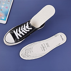 WLLHYF 2 Pairs Breathable Shoe Insoles, Insoles for Men and Women Latex Foam Insoles with Holes Walking Comfort Insoles Shock Absorbing Shoe Insoles White