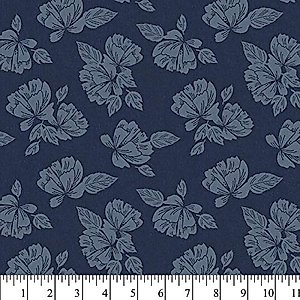 DAVID TEXTILES Flowers Denim Fabric by The Yard