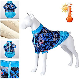 LovinPet X-Large Pets Coat, Dog Costume, Skin-Friendly Flannel Fabric Dogs Sweater, Nocturnal Multi Prints Dog Clothes, Warm Dog Clothes for Medium Large Breeds Dog Cold Weather Using XL