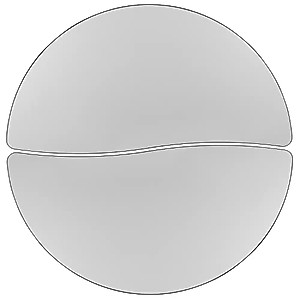 Flash Furniture Emmy 2 Piece Mobile 47.5" Circle Wave Flexible Grey Thermal Laminate Kids Adjustable Activity Table Set