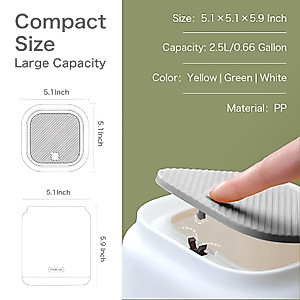 ABEETE Mini Countertop Trash Can with Press Top Lid, 0.66 Gal Small Garbage Can Pop-Up for Desk, 2.5L Tiny Wastebasket Cute Dog Proof Trash Bin for Baby Bedroom, Bathroom Vanity Top, RV-White
