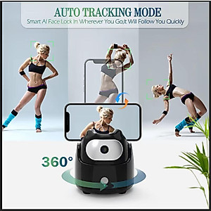 Auto Face Tracking Tripod 360 ° Rotation,Smart Face Motion Tracking Tripod,Selfie Cell Phone Holder Camera Stand,No App Required, for Tiktok, Video Recording Vlog,Live Streaming, YouTube