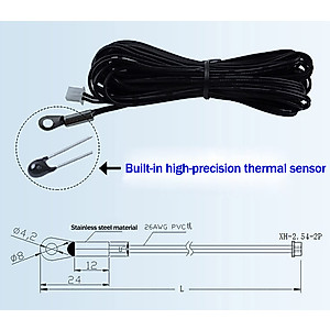 Abovehill PWM Fan Speed Controller, Adjustable Temperature Control Module 2A with Temperature Sensor for 12V/24V DC Fan