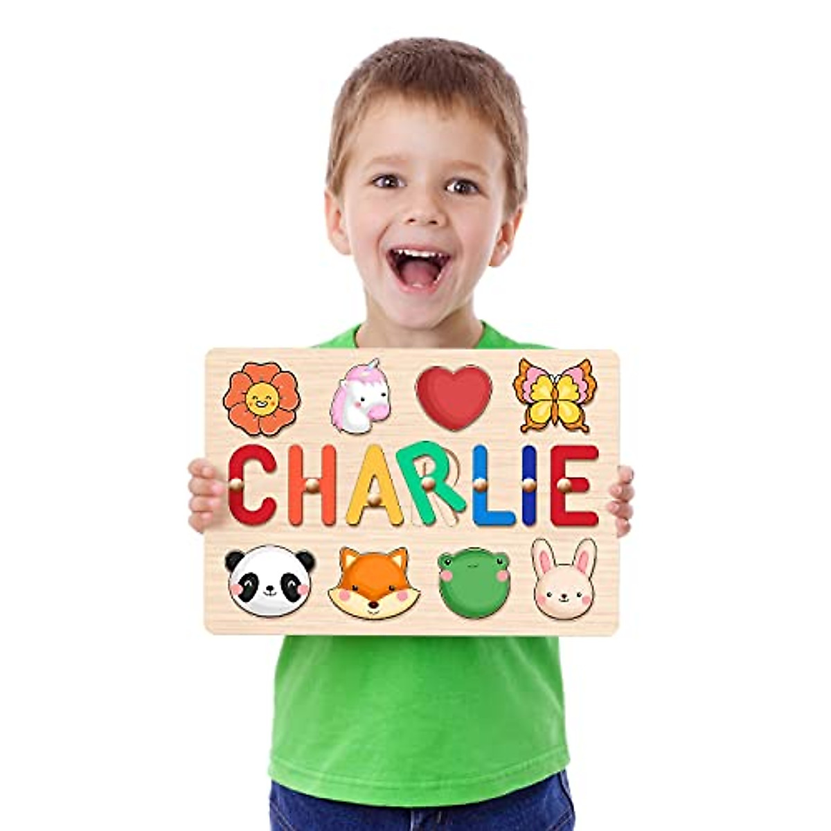 Name Puzzle for Kids Personalized, Custom Wooden Name Puzzle for Toddlers, Educational Baby Name Puzzle Toys, Personalized Name Puzzles for Baby Boy Girl, Customized Puzzles for First Birthday Gifts