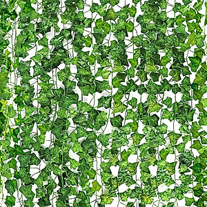 CEWOR 36 Pack 236 Feet Artificial Vines for Bedroom, Fake Ivy for Room Wedding Decor, Hanging Vines with Fake Leaves Artificial Ivy Garland for Wall Indoor Outdoor Decoration