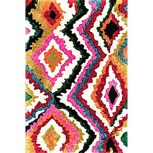 nuLOOM Handmade Carnival Abbey Shaggy Area Rug, 6' x 9', Multi