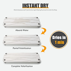 MZYOUHUO Fast Drying Stone Sink Tray, Bathroom Instant Dry Sink Organizer, Diatomaceous Earth Water Absorbing Stone Tray for Sink, Sink Drying Stone for Kitchen Counter (White