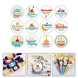 Kisangel 120pcs Eid Mubarak Stickers Ramadan Sticker Set Gift Sticker Adhesive Seal Stickers Ramadan Decorations
