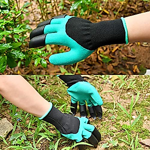 RZJZGZ 2 Pairs Garden Gloves with Claws for Women and Men Both Hands Gardening Work Gloves Garden Gloves Yard Work Safe Gloves for Easy Digging Planting